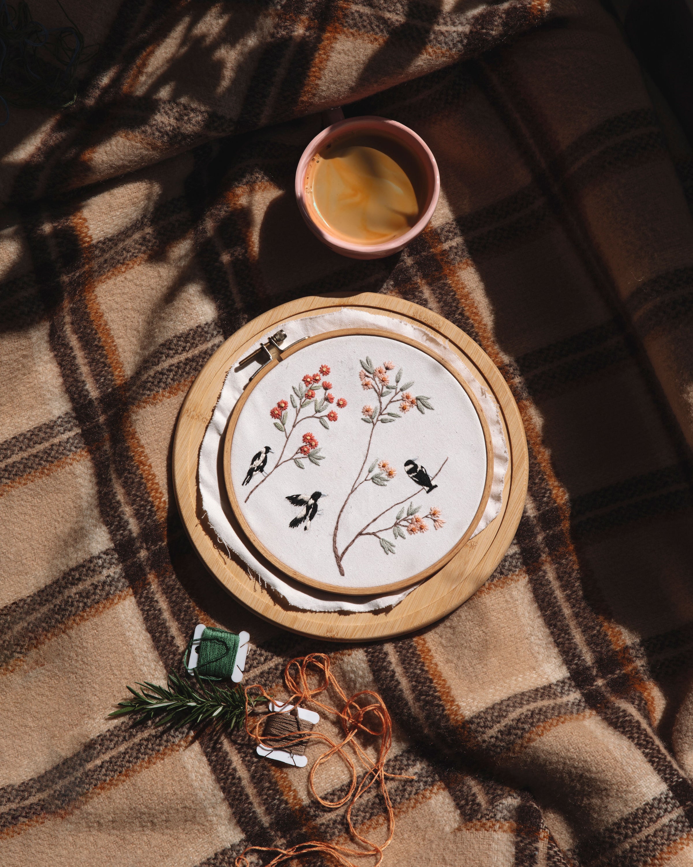 Spring Magpies Embroidery Kit
