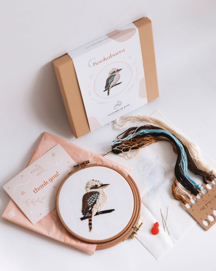 Kookaburra Australian Birds Hand Embroidery Kit - Beginner Friendly